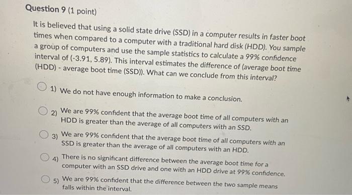 Solved It is believed that using a solid state drive (SSD) | Chegg.com