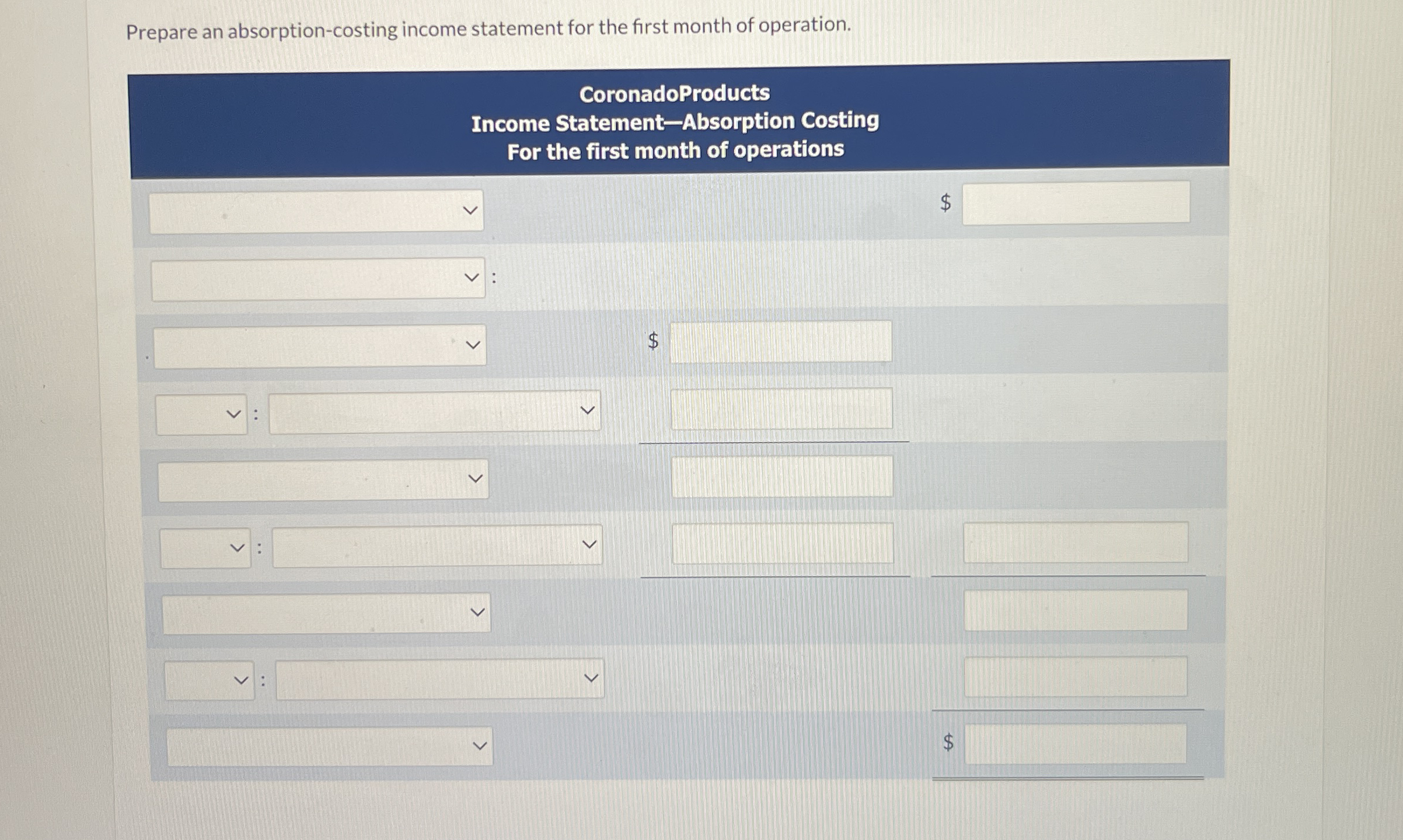 Prepare an absorption-costing income statement for | Chegg.com