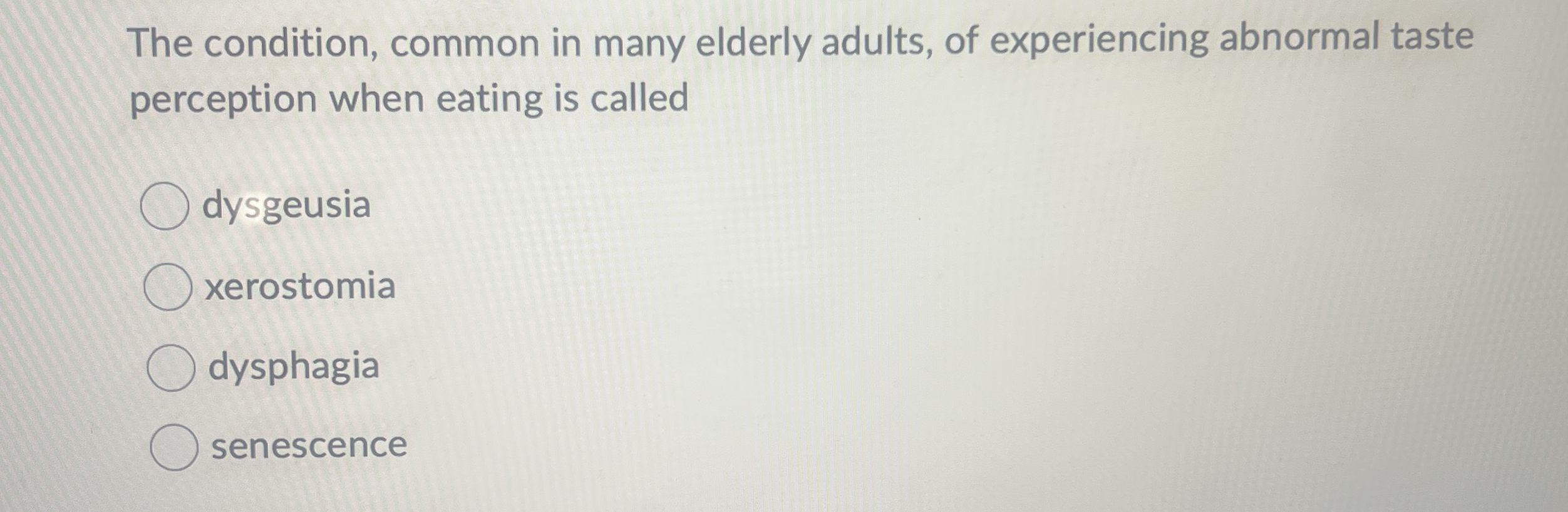 Solved The condition, common in many elderly adults, of | Chegg.com