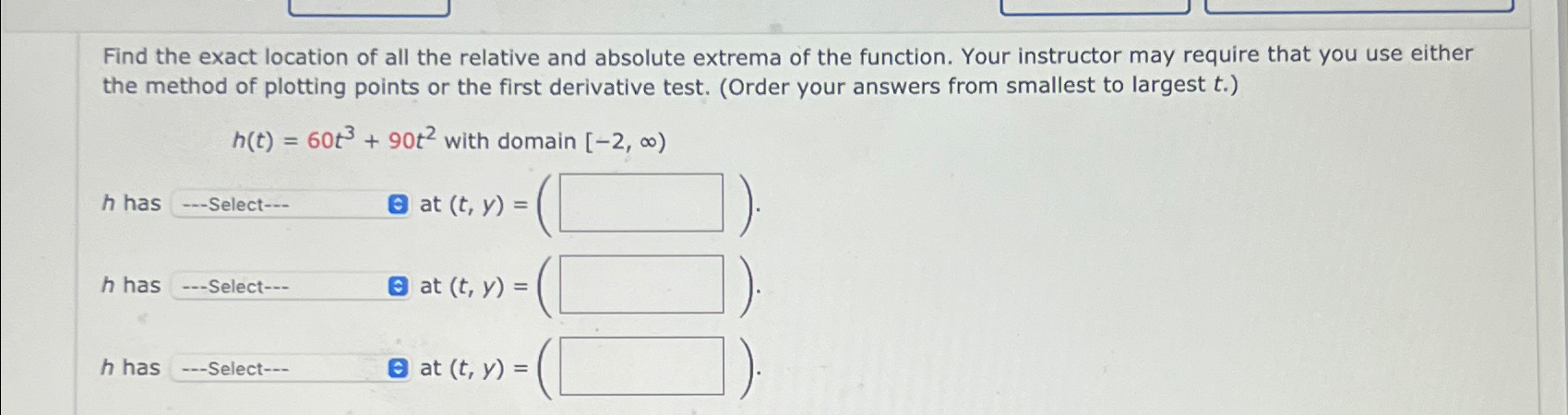 Solved Find the exact location of all the relative and | Chegg.com