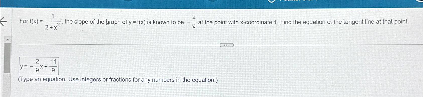 Solved For f(x)=12+x2, ﻿the slope of the graph of y=f(x) ﻿is | Chegg.com