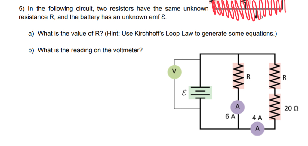 Solved In the following circuit, two resistors have the same | Chegg.com