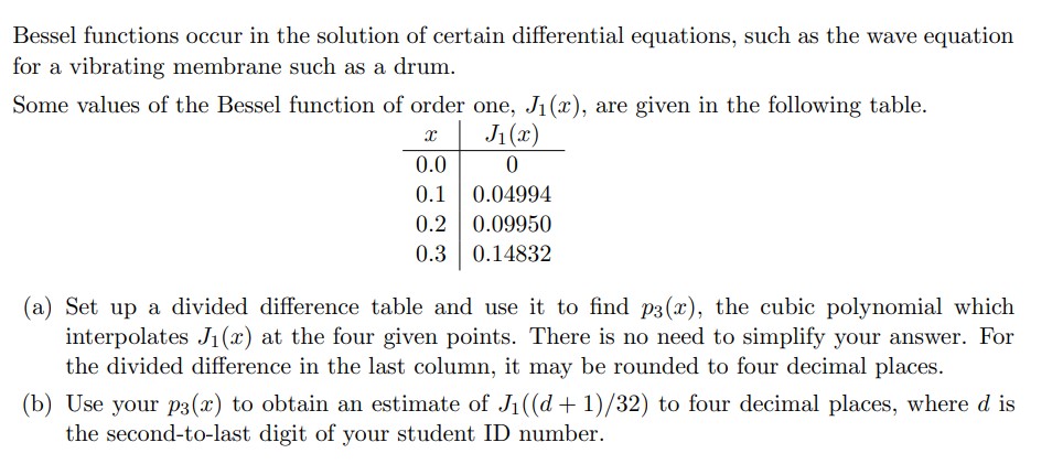 Solved Bessel functions occur in the solution of certain | Chegg.com