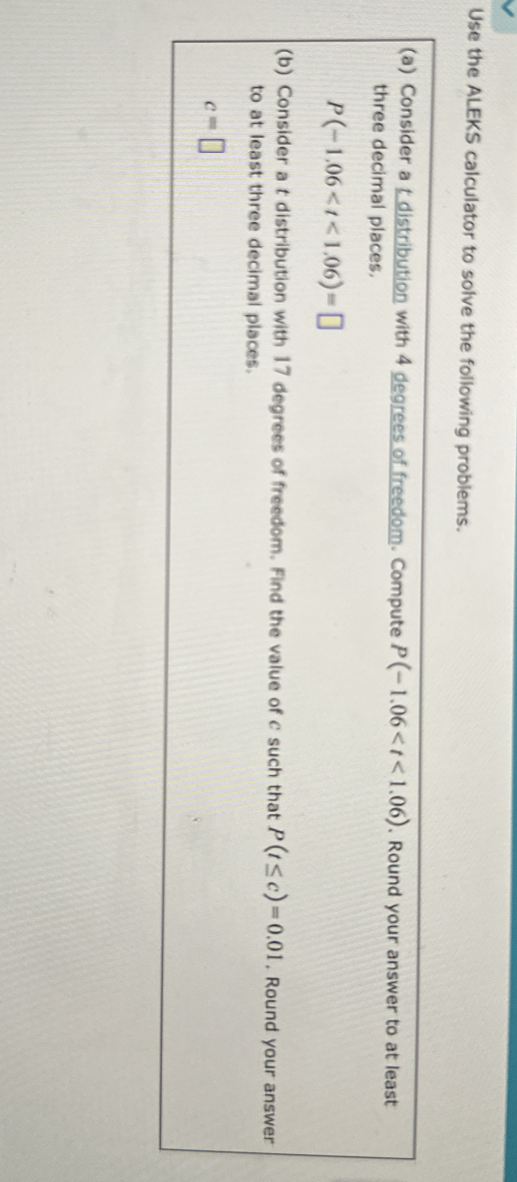 Solved Use the ALEKS calculator to solve the following | Chegg.com