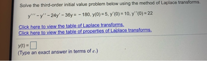 Solved Solve the third-order initial value problem below | Chegg.com