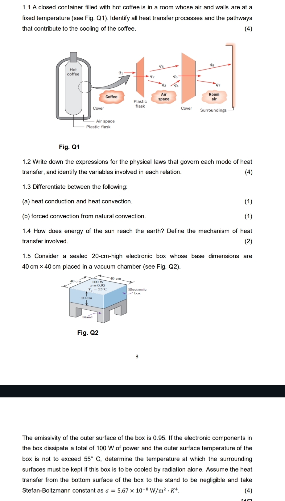 Solved 1.1 ﻿A closed container filled with hot coffee is in | Chegg.com