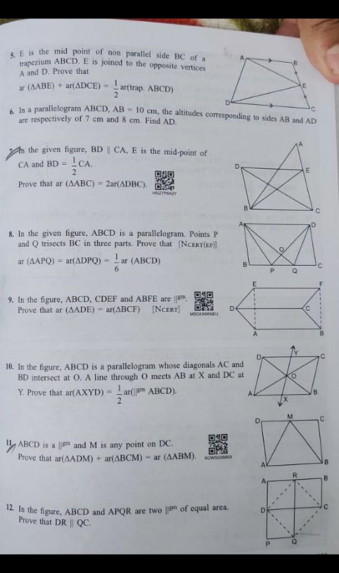 Solved 5. E is the mid point of non parallel side BC of a | Chegg.com