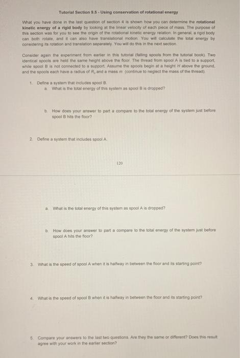 Solved Tutorial Section 9.5-Using conservation of rotational | Chegg.com