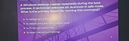 Solved A Windows desktop crashes repeatedly during the boot | Chegg.com