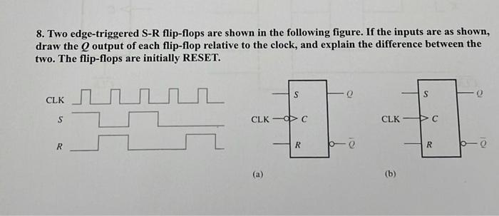 8. Two edge-triggered S-R flip-flops are shown in the | Chegg.com