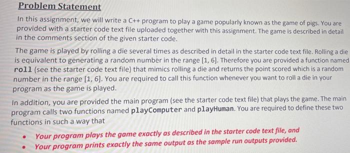 Solved Problem Statement In this assignment, we will write a | Chegg.com