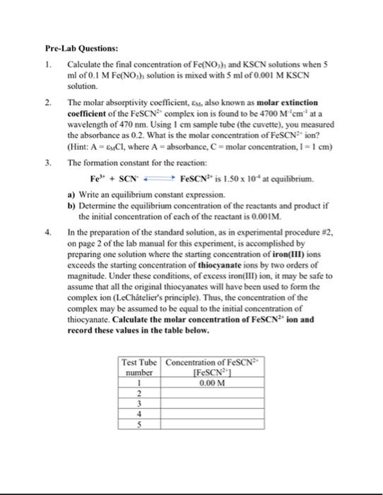 Solved Pre-Lab Questions: 1. Calculate the final | Chegg.com