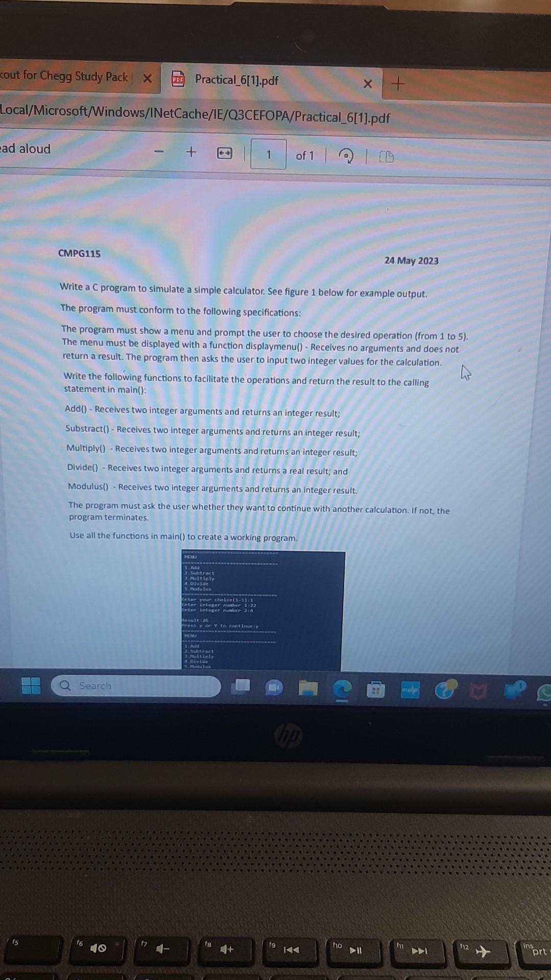 Solved 24 May 2023 Write a C program to simulate a simple | Chegg.com