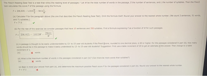 The Flesch Reading Ease Test is a test that ranks the | Chegg.com