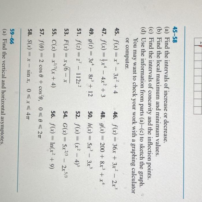Solved 45−58 (a) Find the intervals of increase or decrease. | Chegg.com