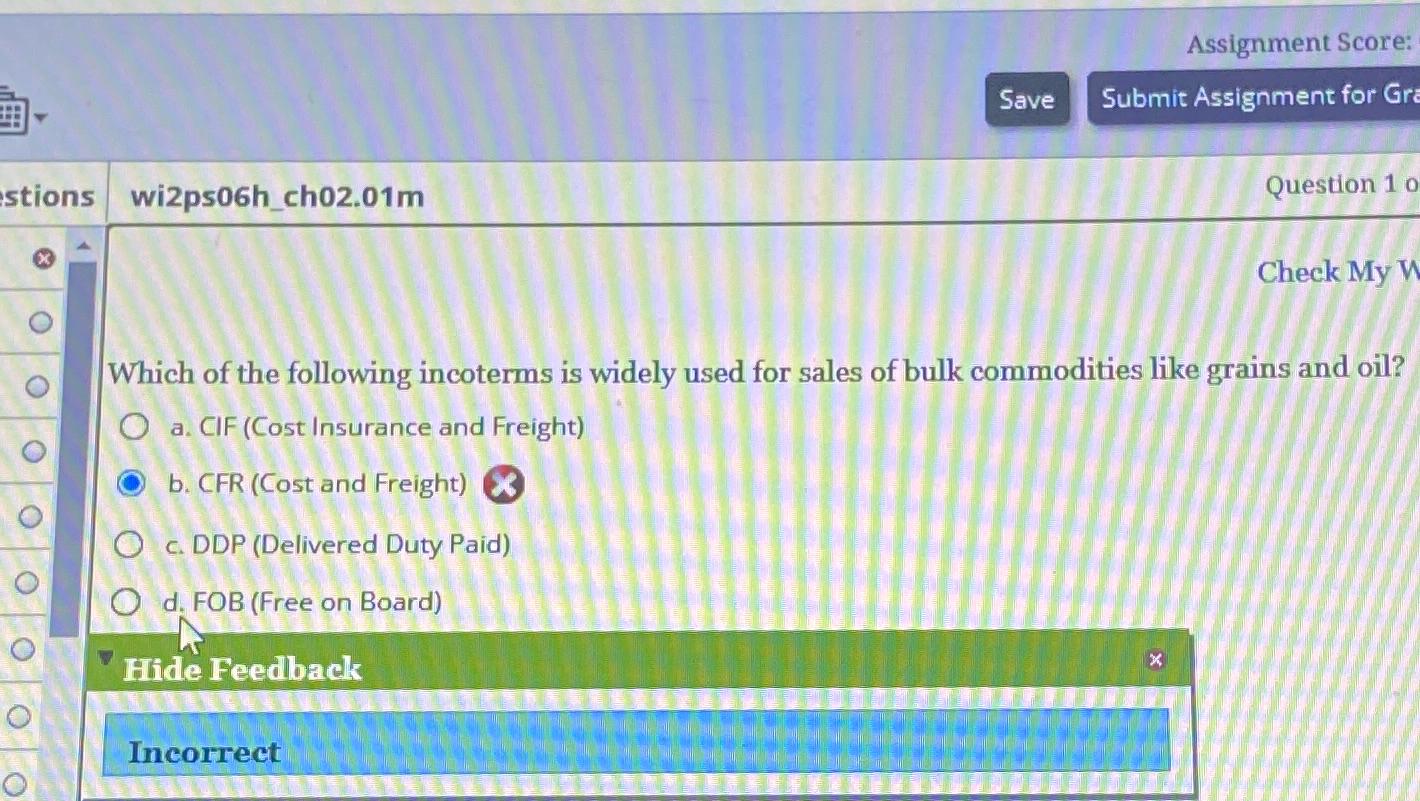 Solved Assignment Score:Submit Assignment for GriQuestion | Chegg.com