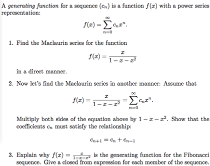 Solved A generating function for a sequence (Cn) is a | Chegg.com