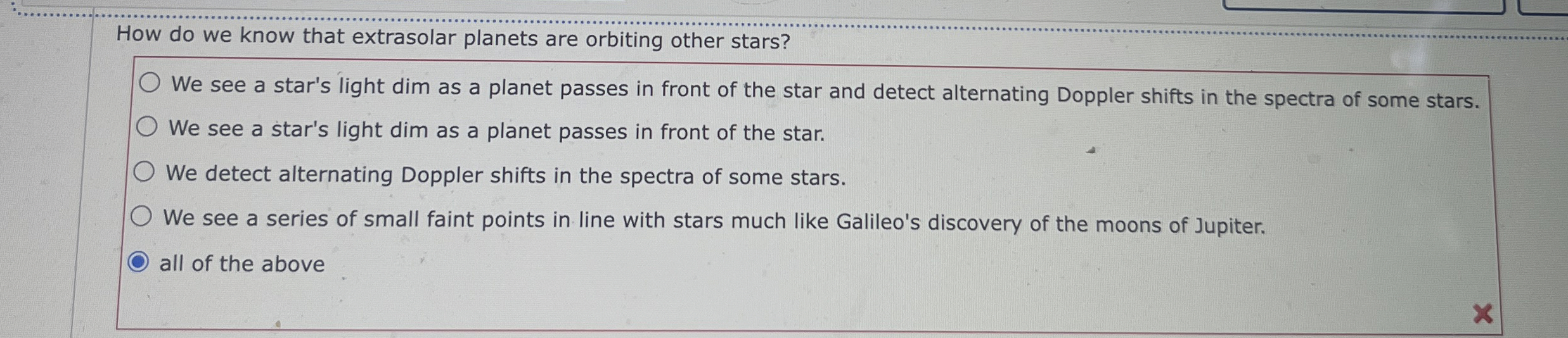 Solved How do we know that extrasolar planets are orbiting | Chegg.com