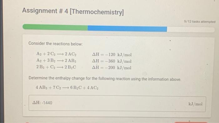 Solved Assignment \# 4 [Thermochemistry] Consider the | Chegg.com