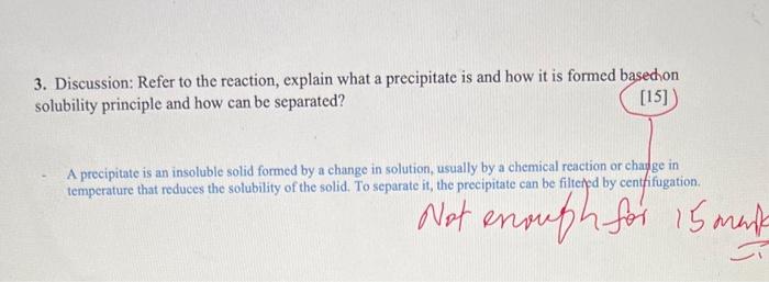 Solved Experimental Data \& Observation table: Soluble +1+, | Chegg.com
