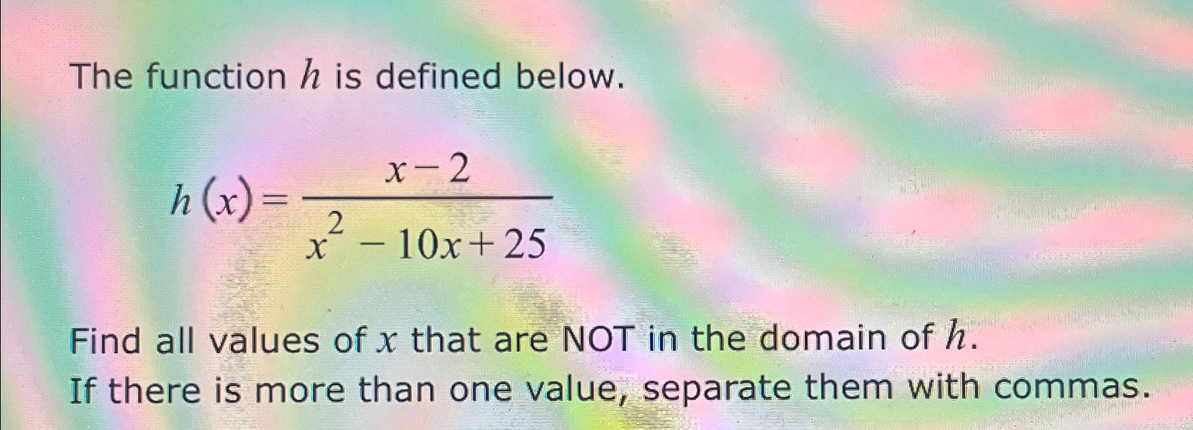 Solved The function h ﻿is defined | Chegg.com