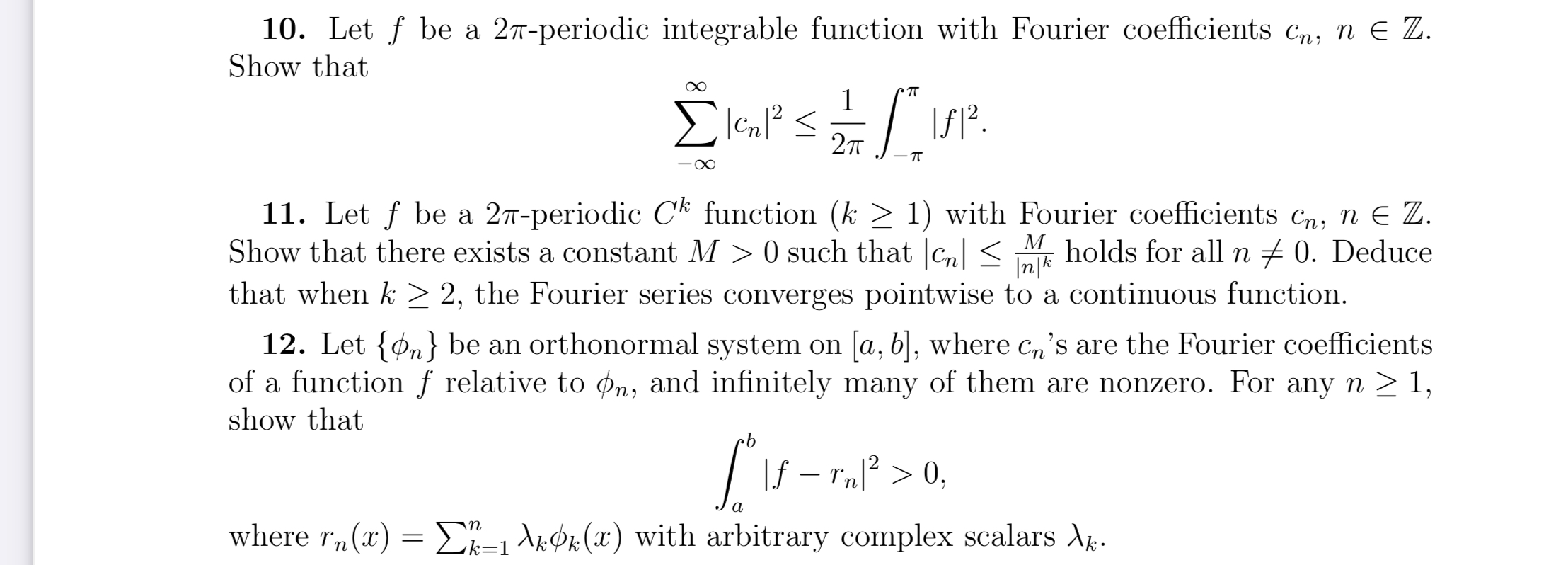 Solved Let f ﻿be a 2π-periodic integrable function with | Chegg.com