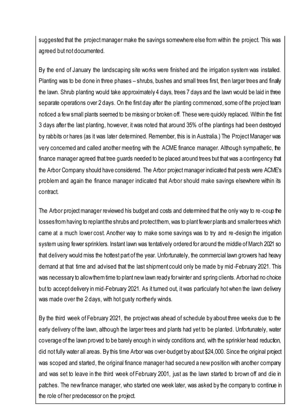 Solved Project management please add indpeth, correct | Chegg.com