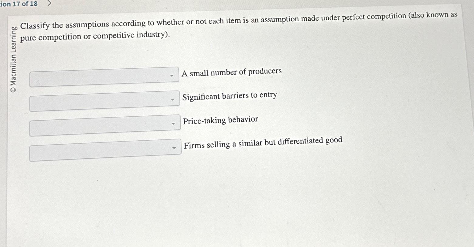 Solved Classify the assumptions according to whether or not | Chegg.com