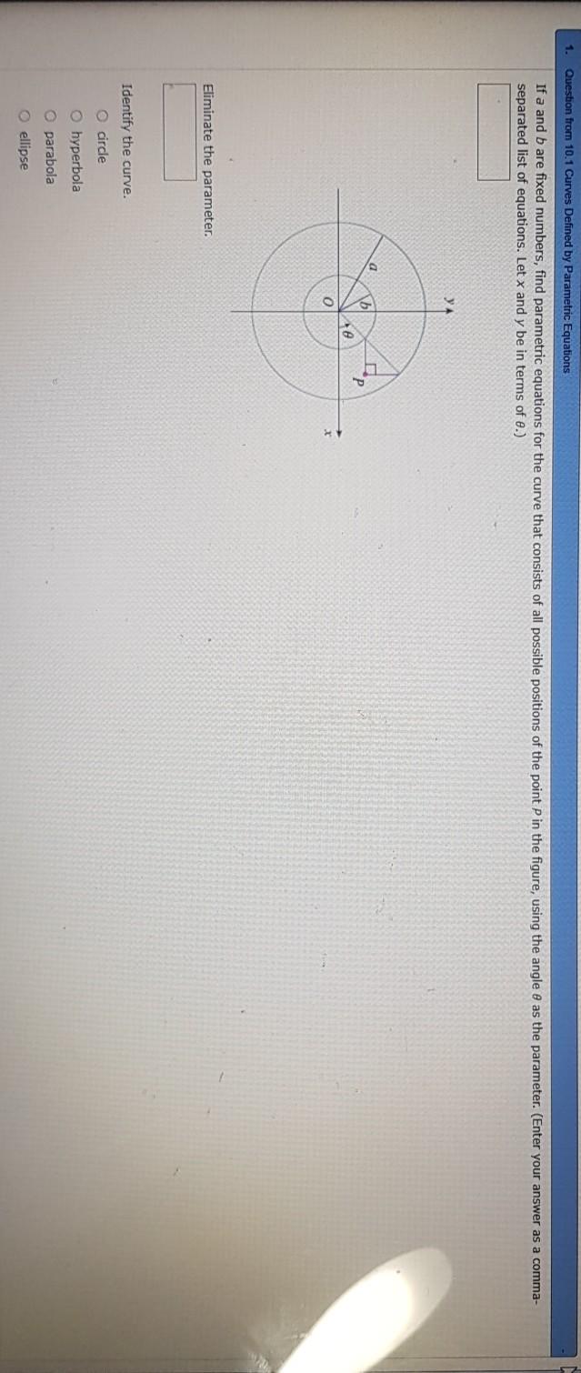 Solved 1 Question From 10 1 Curves Defined By Parametric