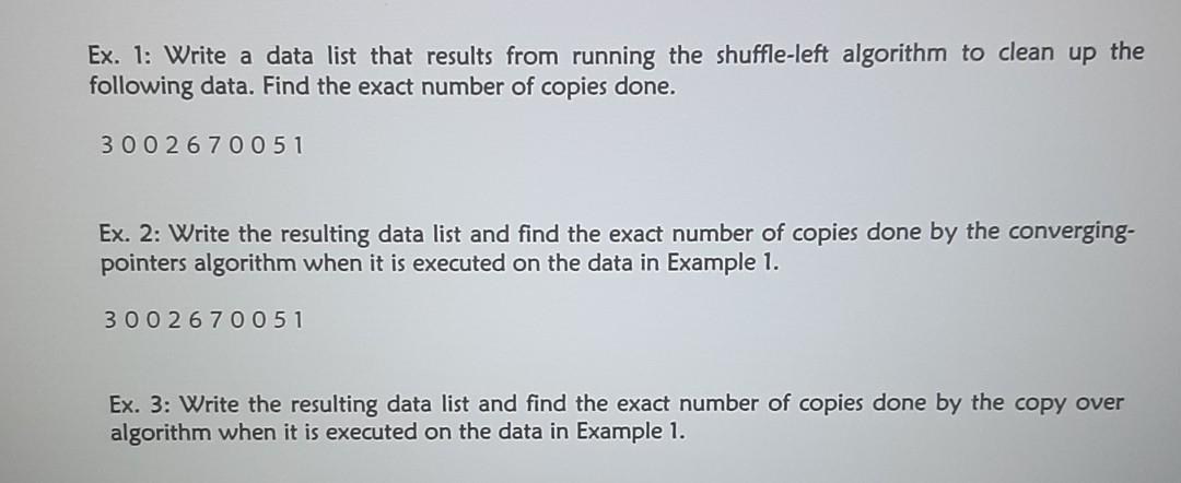 Solved Ex. 1: Write a data list that results from running | Chegg.com