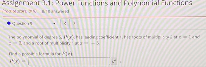 Solved Assignment 3.1: Power Functions and Polynomial | Chegg.com