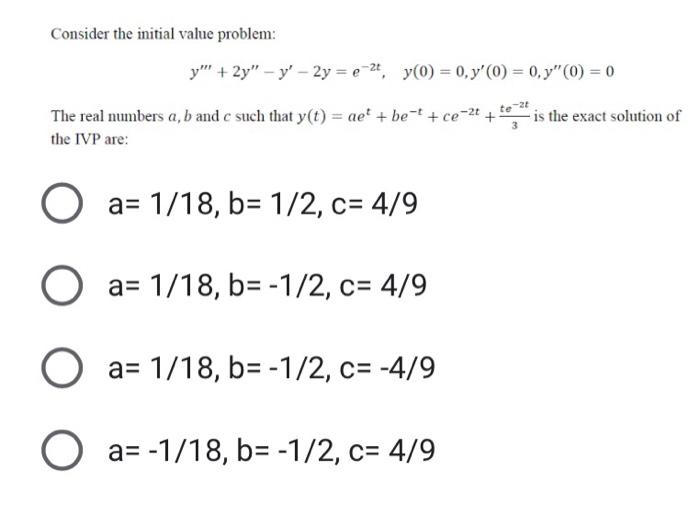 Solved Let y(t) be the exact solution of a given initial | Chegg.com