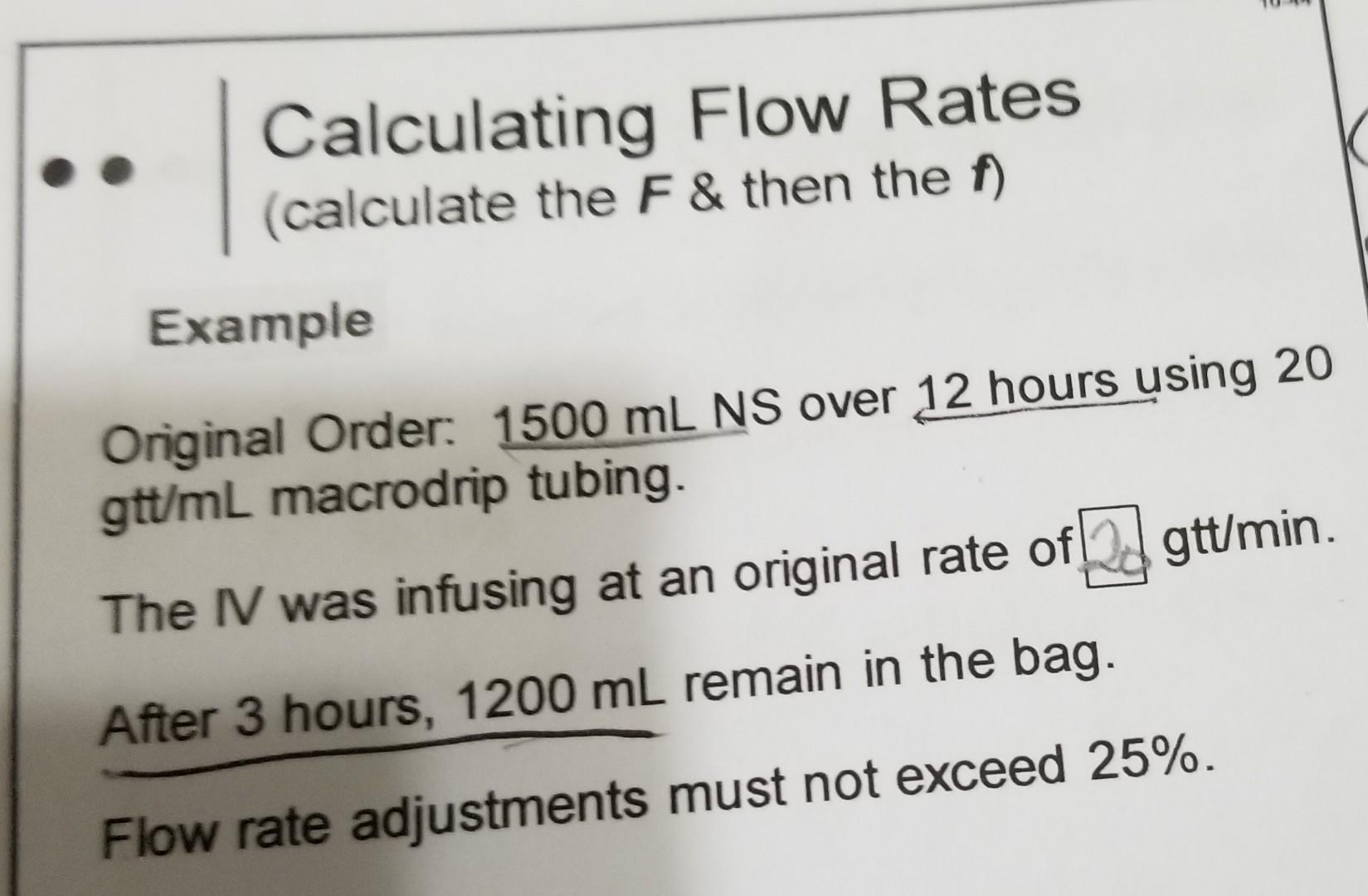 Solved Calculating Flow Rates (calculate the F & then the f) | Chegg.com
