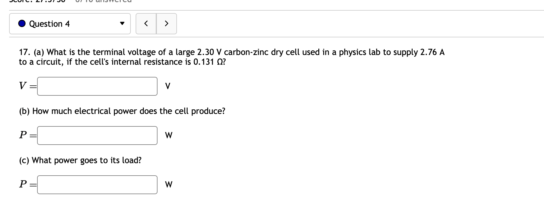 Solved (a) ﻿What is the terminal voltage of a large 2.30V | Chegg.com