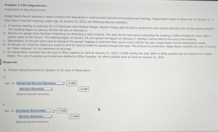 Solved Problem 3-71B (Algorithmic) Preparation of Adjusting | Chegg.com