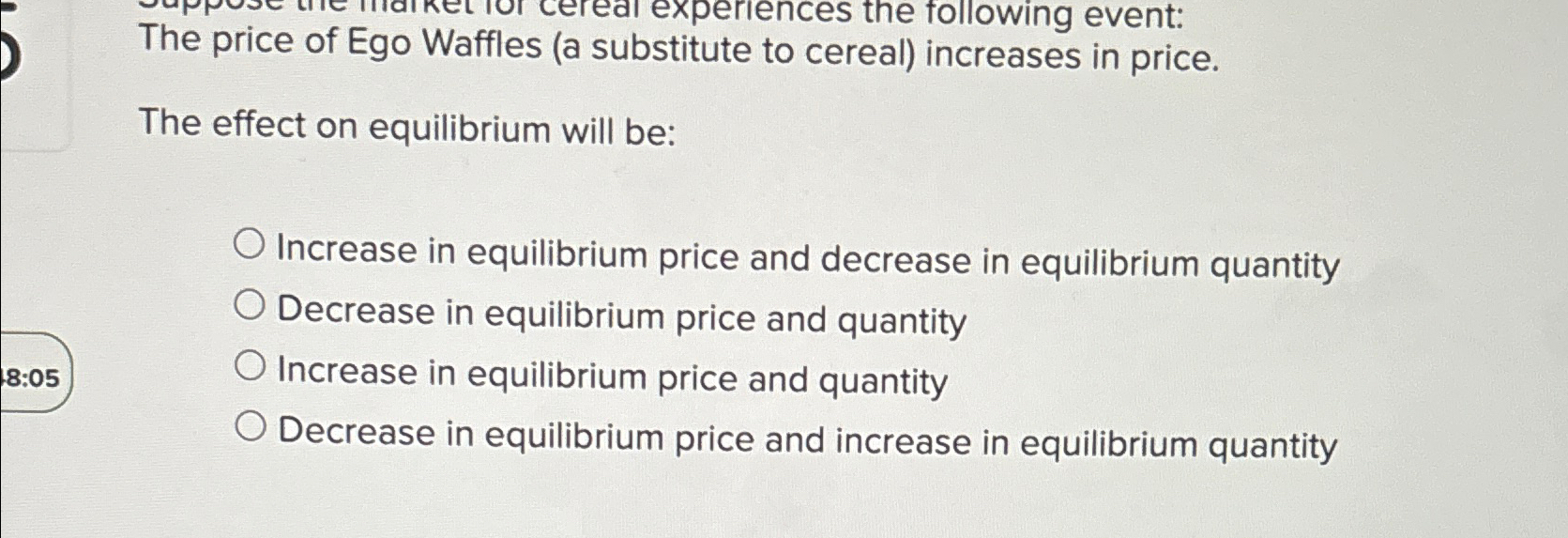 Solved The price of Ego WaftThe effect on equilibrium will | Chegg.com