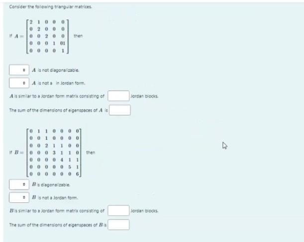 Solved Consider the following triangular matrices 1000 0.000 | Chegg.com
