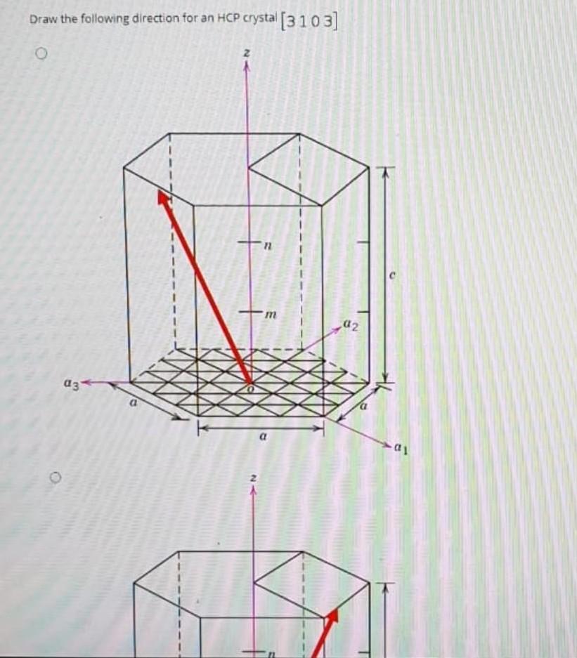 Solved Draw the following direction for an HCP crystal | Chegg.com