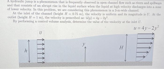 Solved A hydraulic jump is a phenomenon that is frequently | Chegg.com