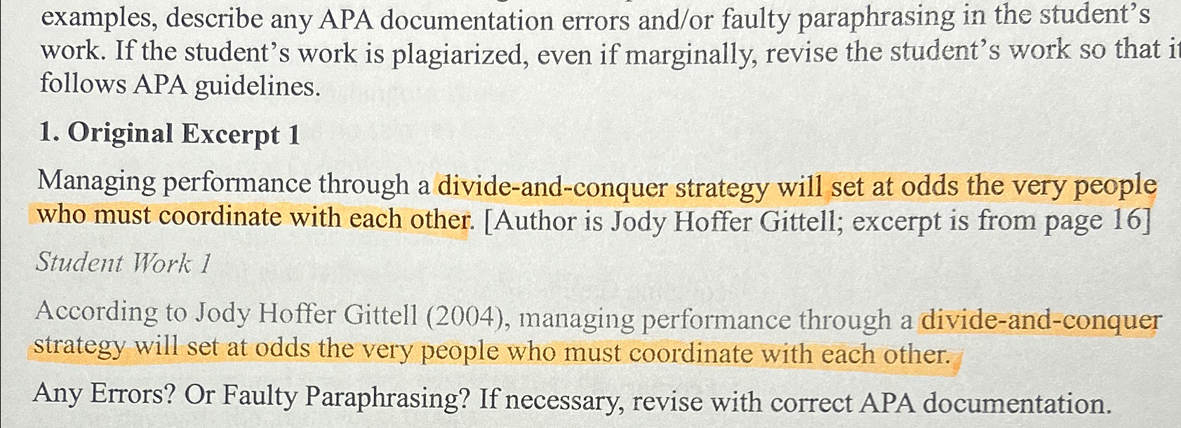 Solved examples, describe any APA documentation errors | Chegg.com