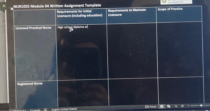 ENU1055 Module 04 Written Assignment Template | Chegg.com