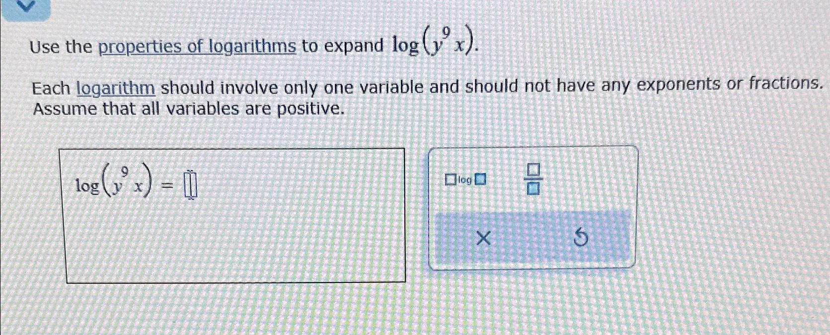 Solved Use the properties of logarithms to expand | Chegg.com