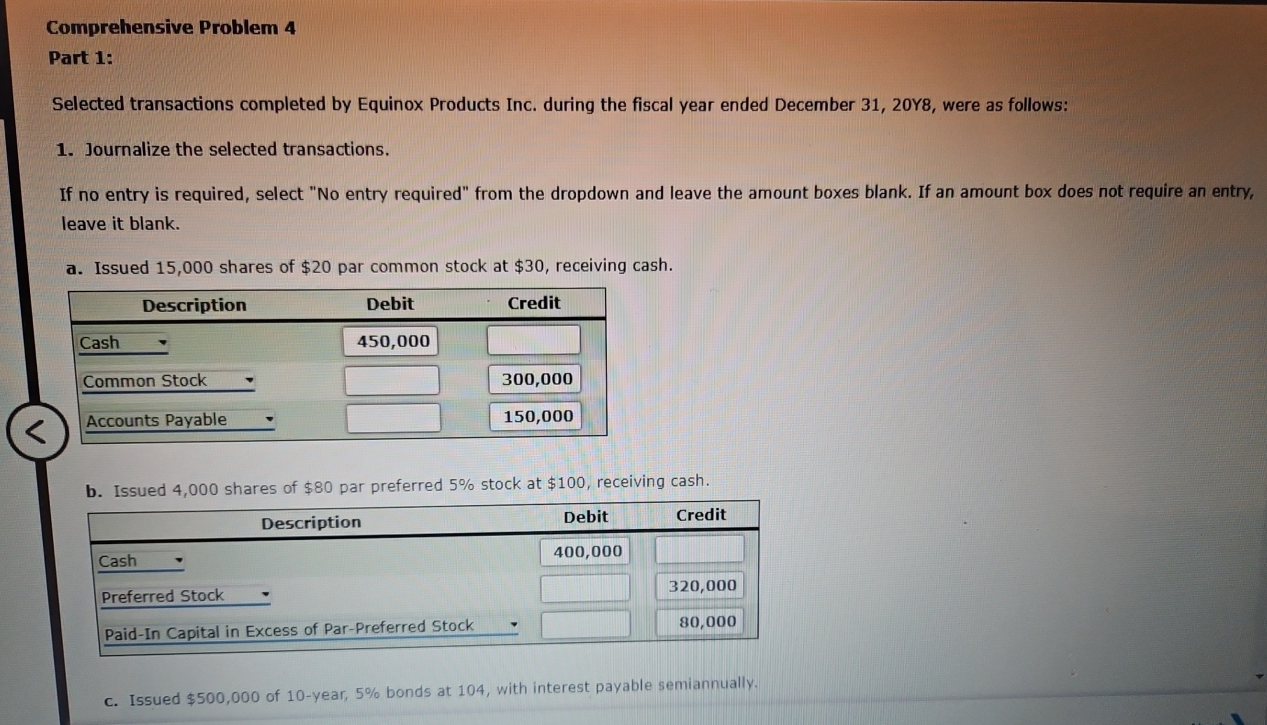 Solved Comprehensive Problem 4Part 1:Selected transactions | Chegg.com