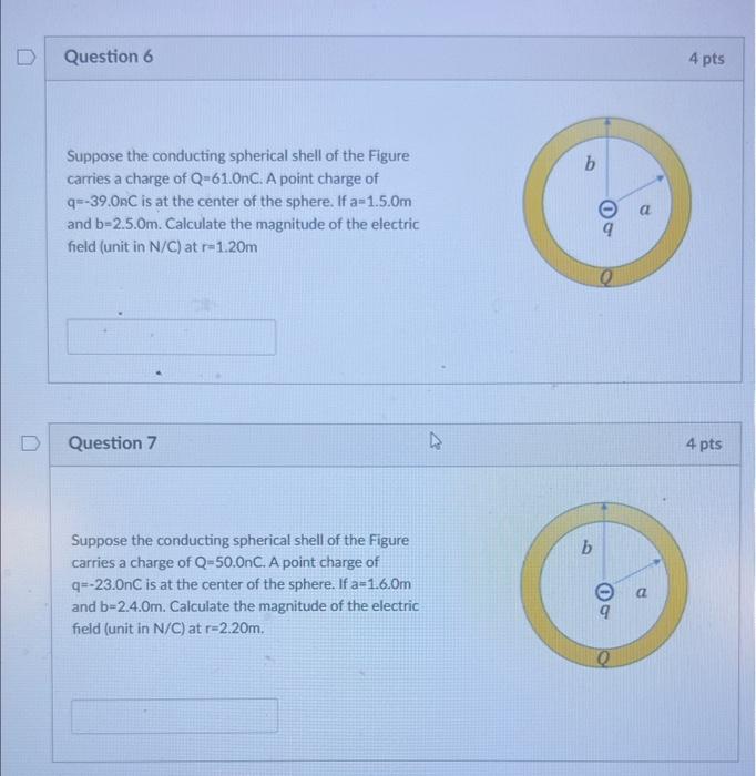 Solved Suppose the conducting spherical shell of the Figure | Chegg.com