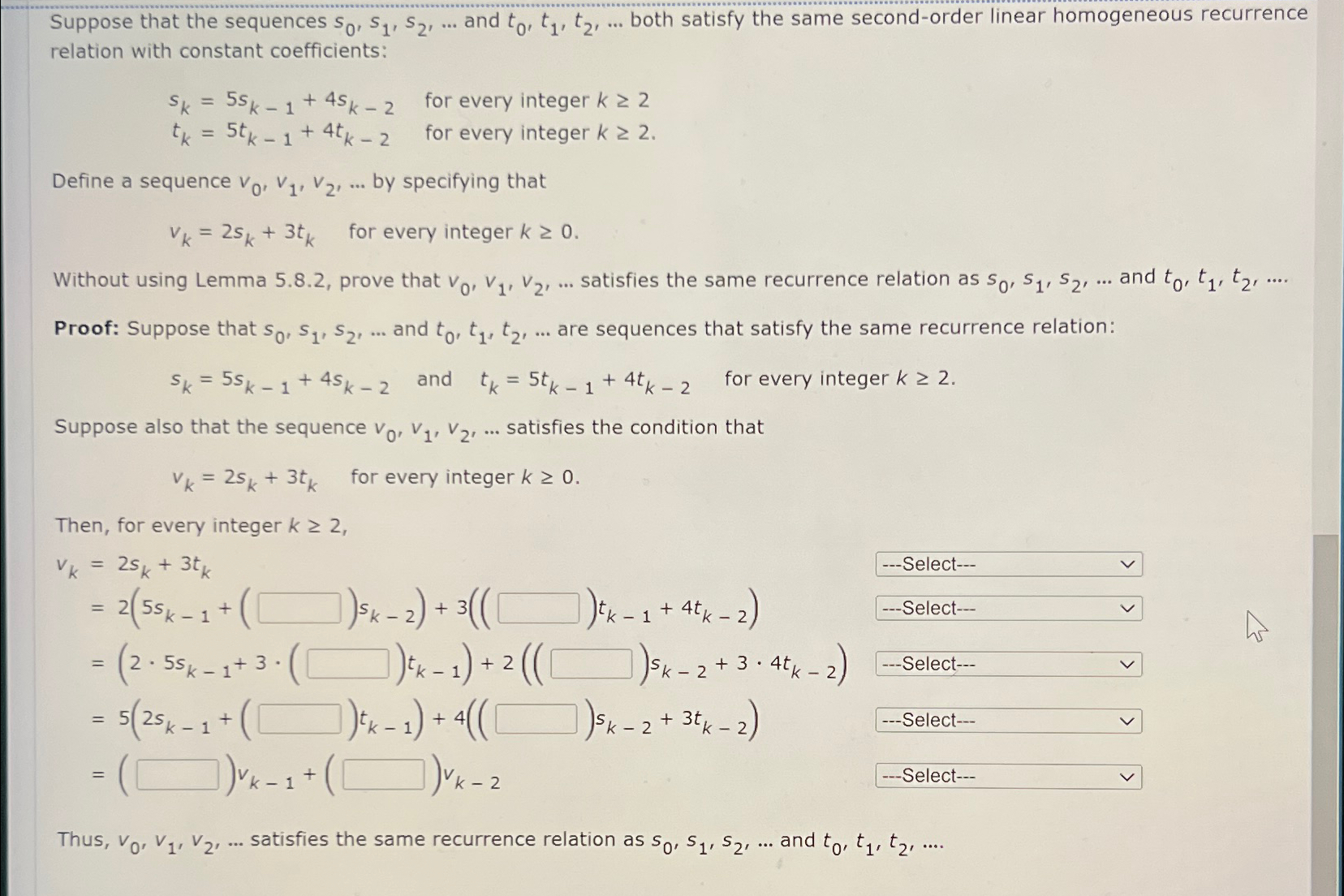 Suppose that the sequences s0,s1,s2,dots and | Chegg.com