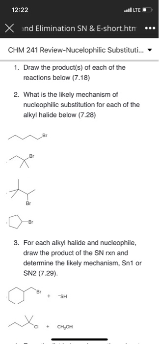 Solved orgo chem 2hi! i have some of these done on a sep | Chegg.com