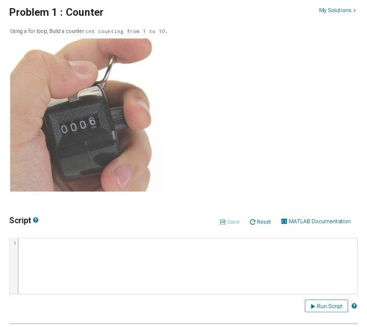 Solved using a for loop. build a counter cnt counting from 1 | Chegg.com
