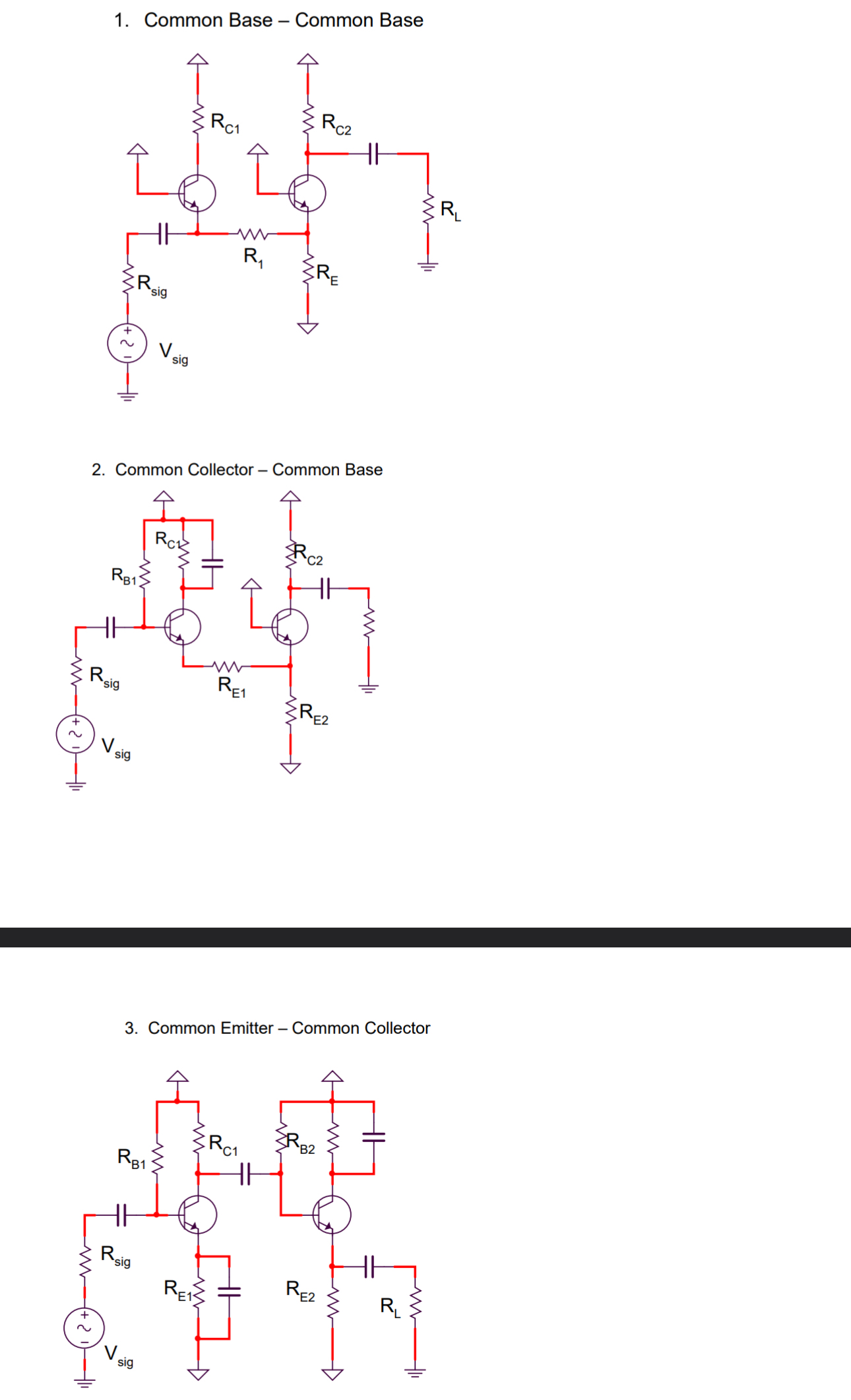 Solved Common Base-Common BaseCommon Collector-Common | Chegg.com