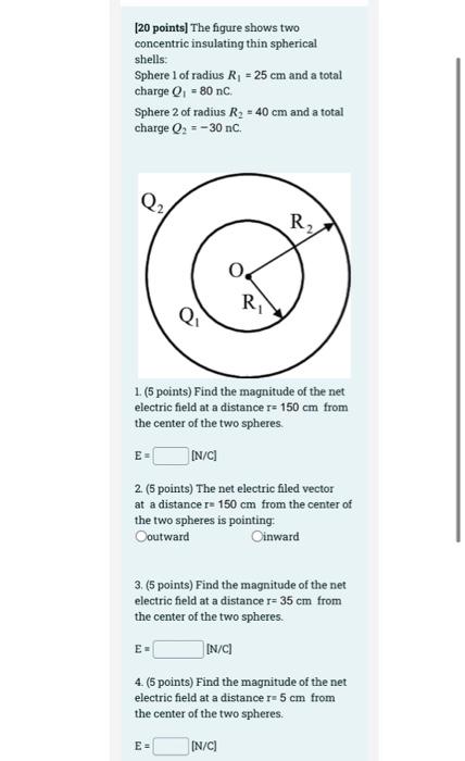 Solved [20 points] The figure shows two concentric | Chegg.com