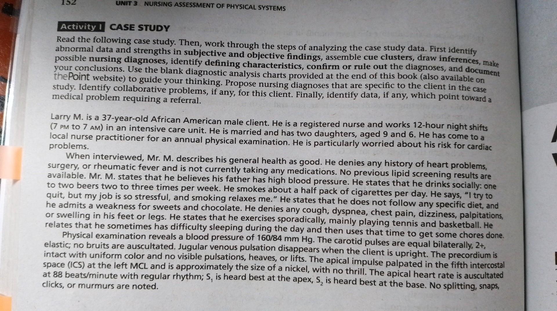 Solved Activity I CASE STUDY Read the following case study. | Chegg.com